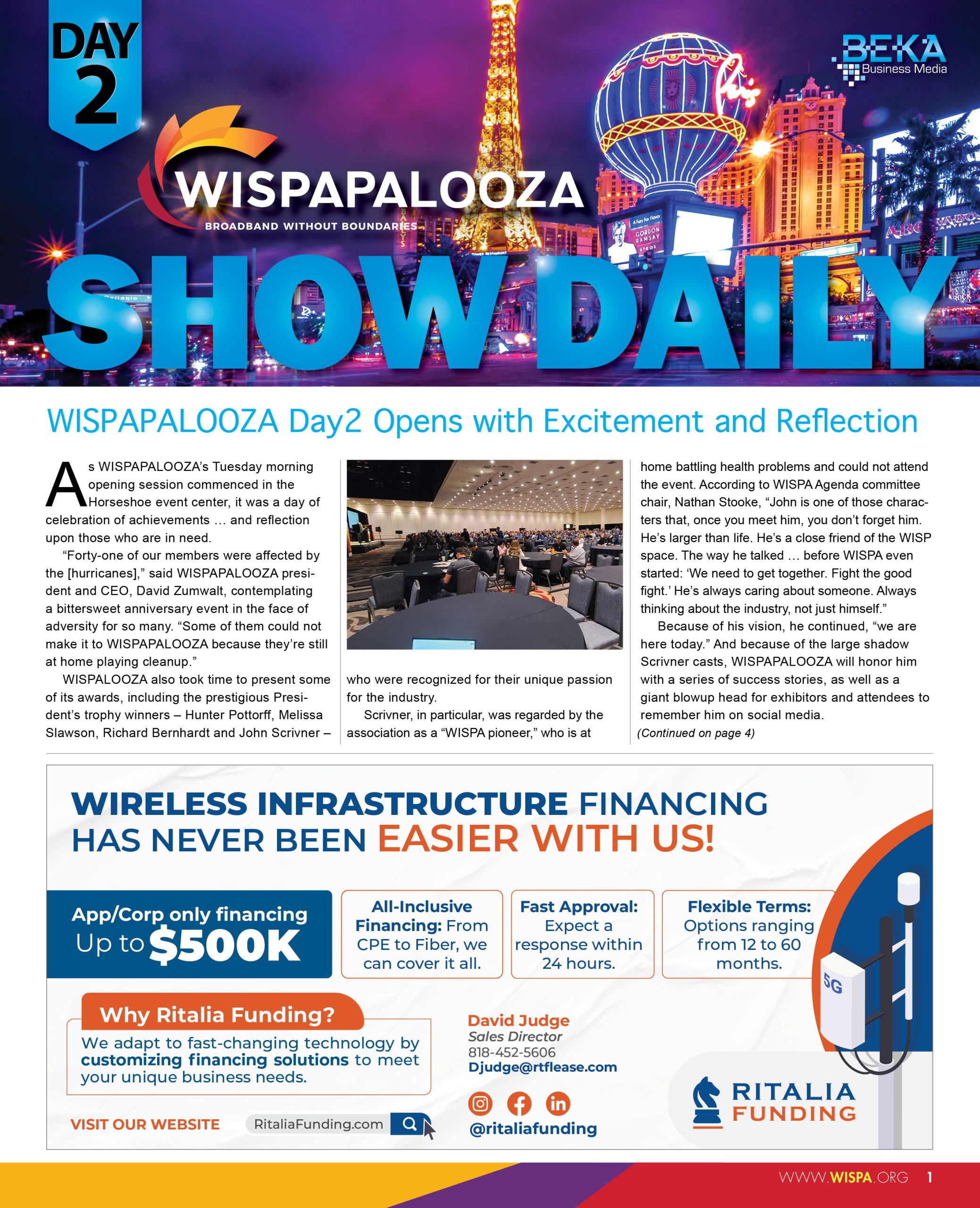 WISPAPALOOZA 2024 Show Daily DAY 2 - ChannelVision Magazine